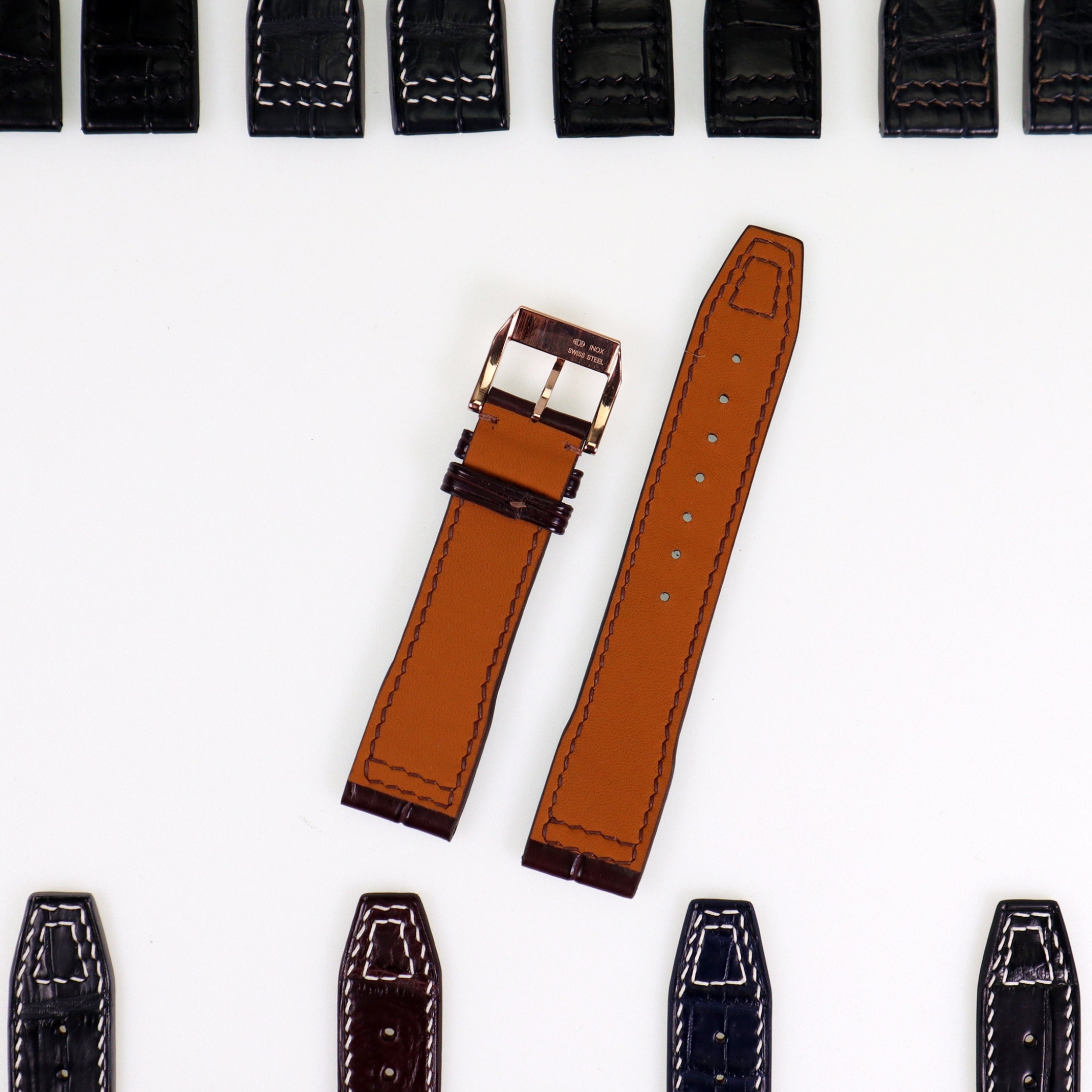 Genuine Leather Watch Strap for Lwc, Replacement Watch Strap Pin Buckle ...