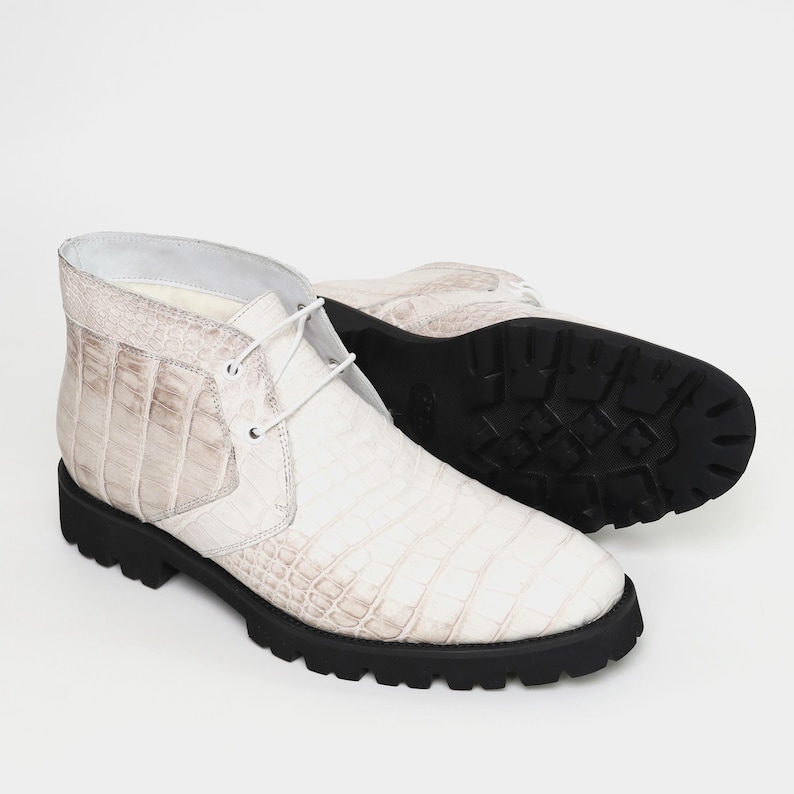 Alligator Chukka Boots for Men – Handmade Exotic Leather Ankle Boots in ...