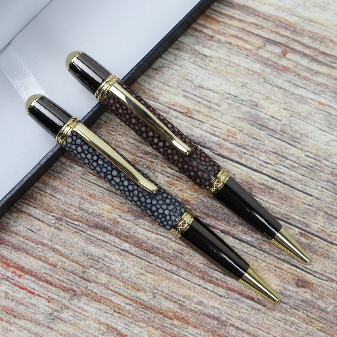 Handmade Ballpoint Pen Stingray, Personalized Leather Writing Pen ...