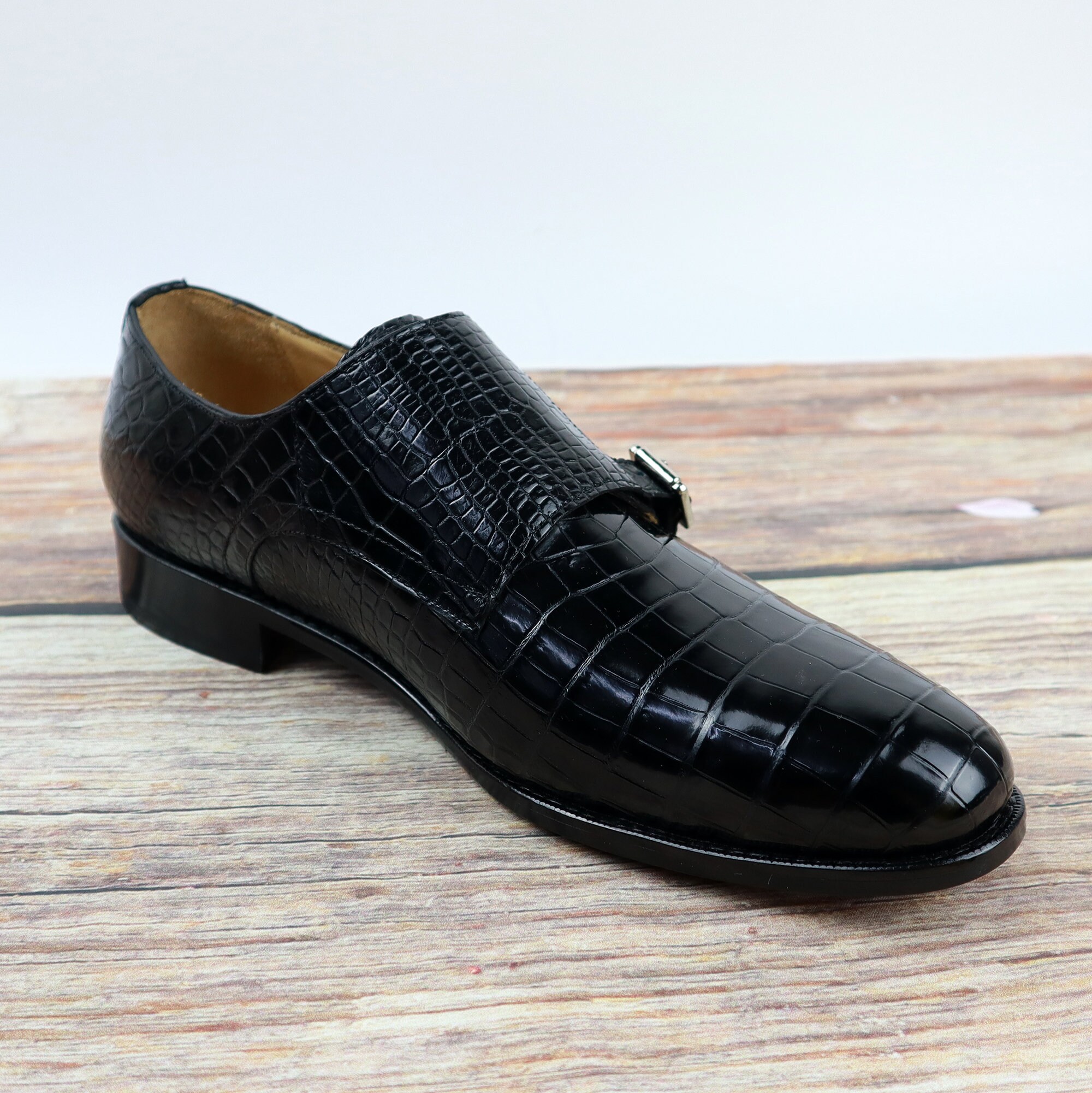 Belly Genuine Leather Men's Double Monk Strap Dress Shoes Belly Genuine Leather Men's Double Monk Strap Dress Shoes