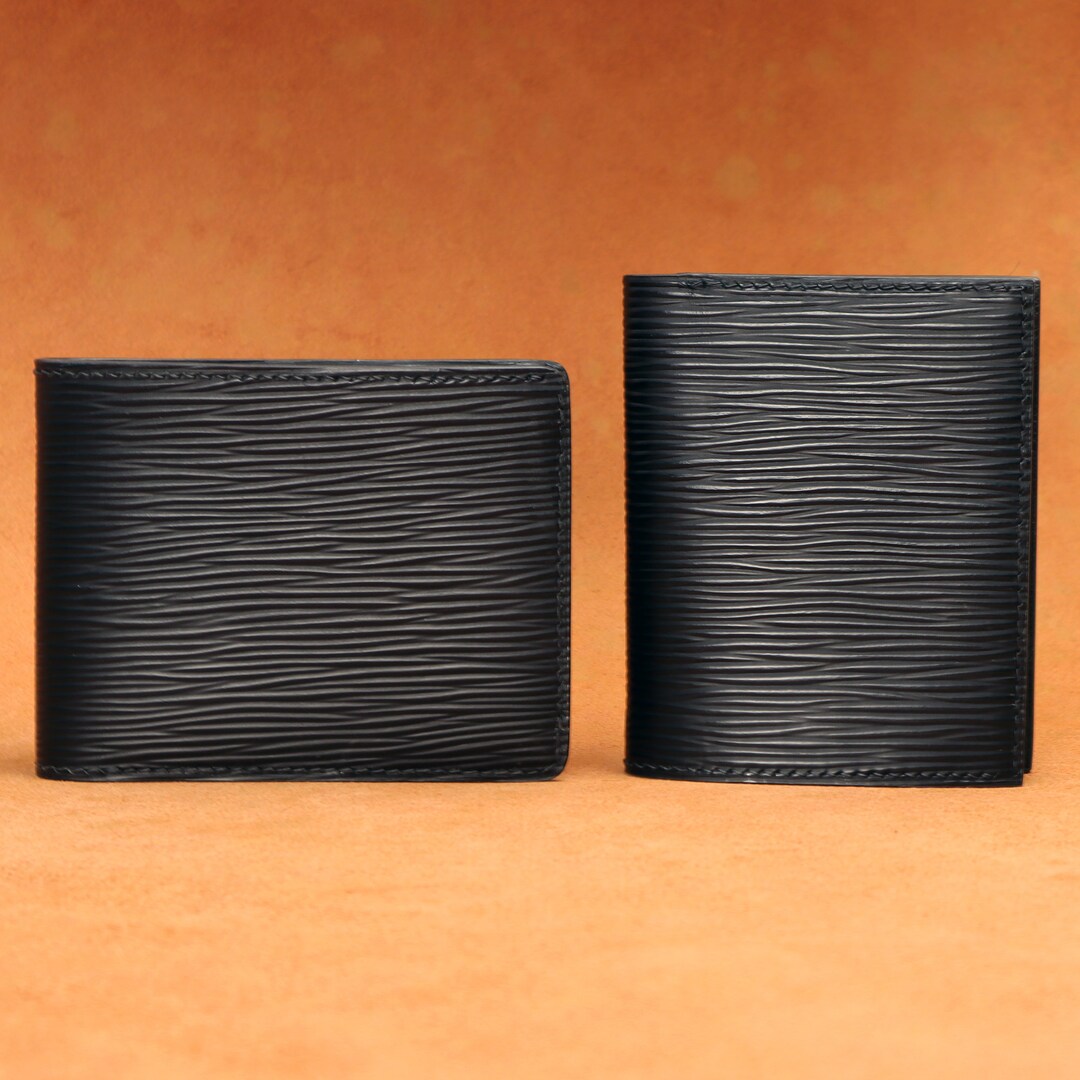 Men's Epi Leather Bifold Wallet: Personalized Slim Luxury Gift - Etsy