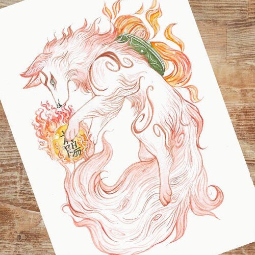 Okami Amaterasu Flower Trail Solar Flare Matte Art Print - Etsy