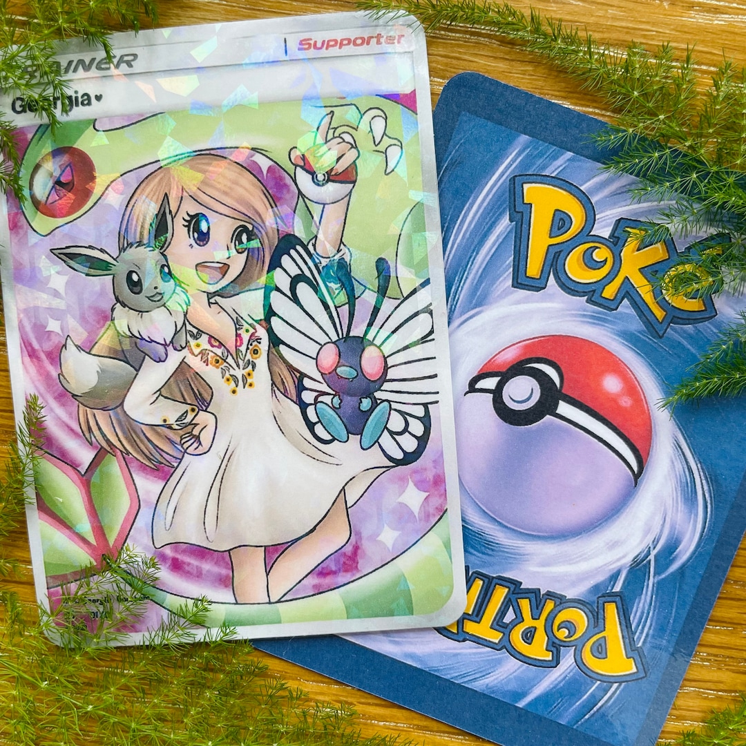Custom Pokemon Trainer Holographic Hand Drawn Full Art Card - Etsy UK