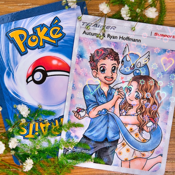 Custom Pokémons Cards Couple - Etsy