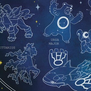 Pokemon Night Sky Constellations Astrology Poster Print - Etsy