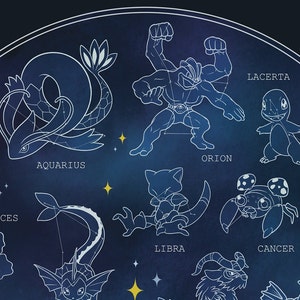Pokemon Night Sky Constellations Astrology Poster Print - Etsy