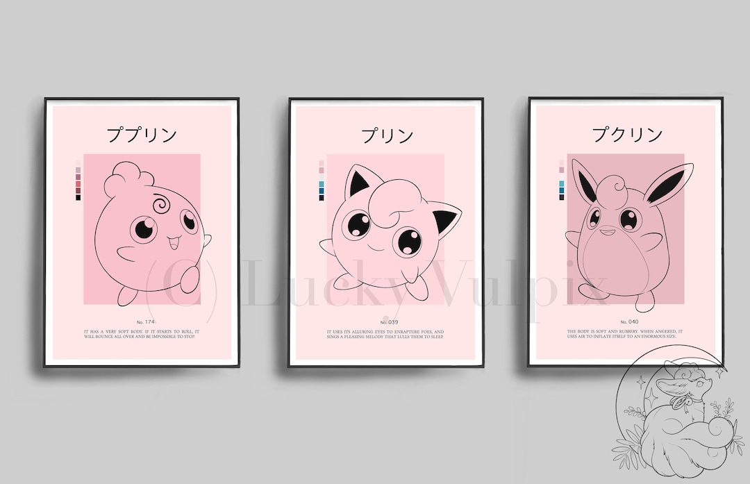 Pokemon Jigglypuff, Wigglytuff and Igglybuff Evolution Pokedex Modern ...