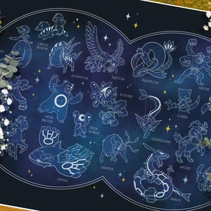 Pokemon Night Sky Constellations Astrology Poster Print - Etsy