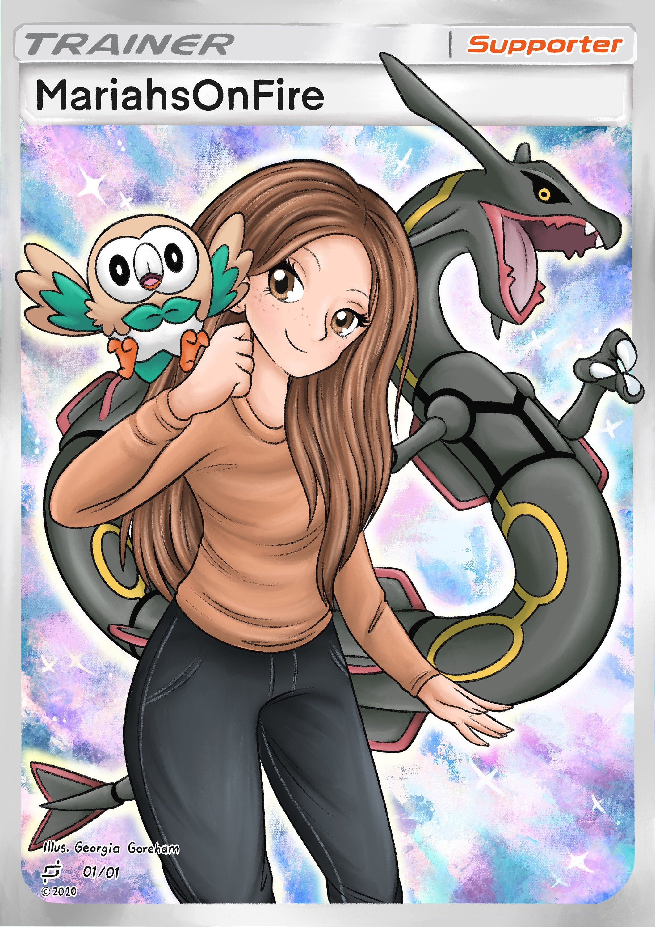 Custom Pokemon Trainer Holographic Full Art Cards | Etsy