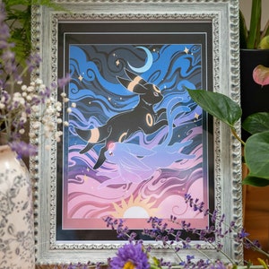 Espeon & Umbreon Celestial Tides Pokemon Art Print - Etsy