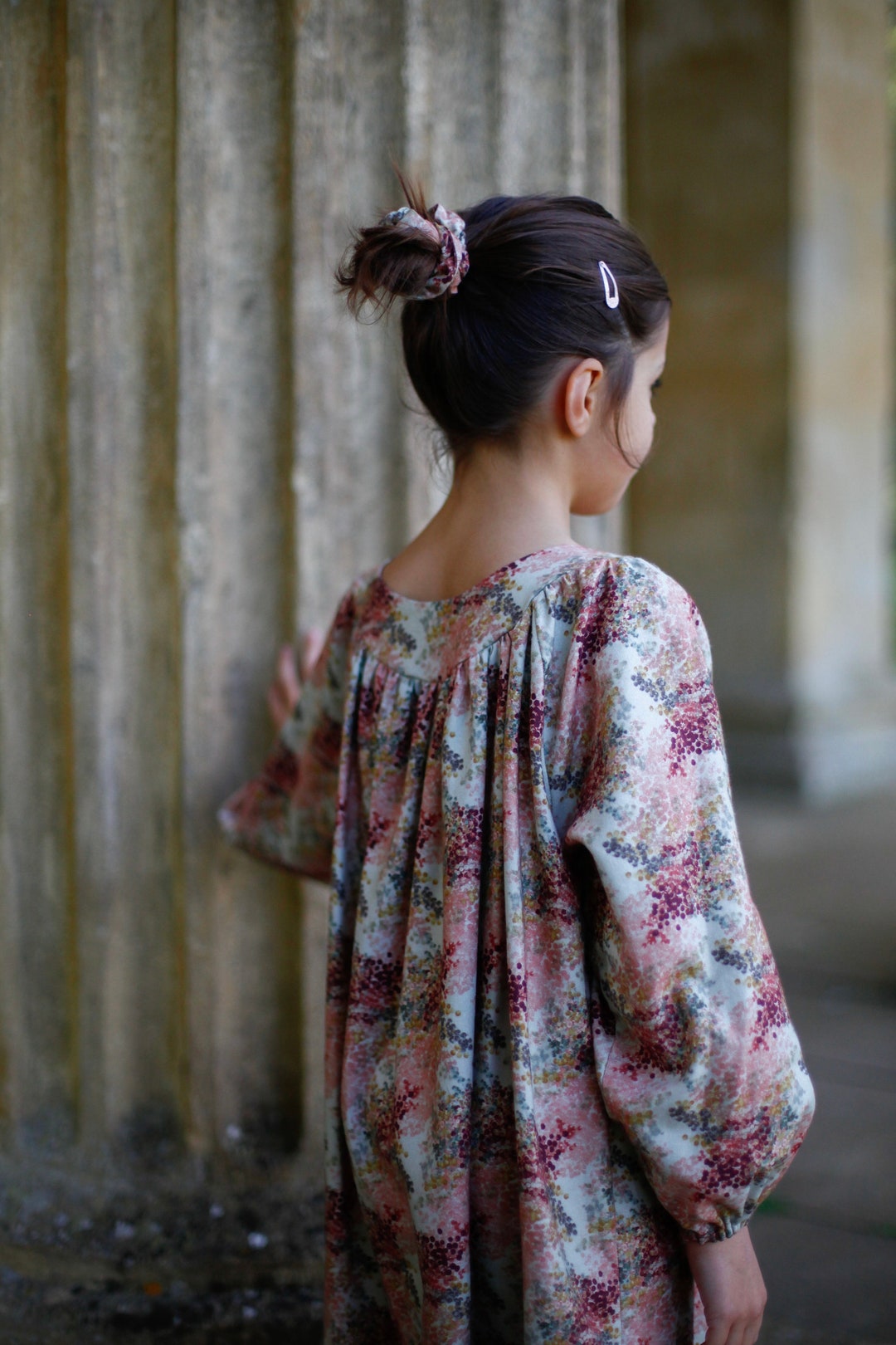 Handmade Long Sleeve Maxi Dress for Girl and Toddler MANON, Kids Casual ...
