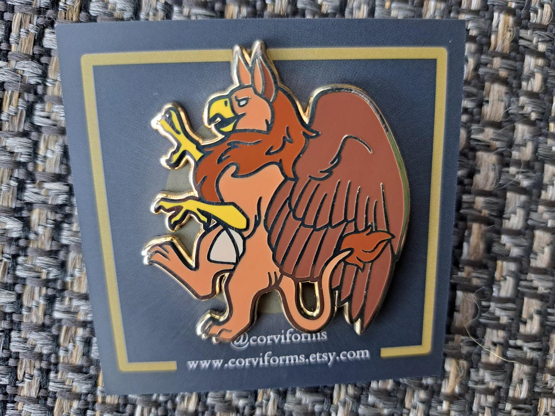Gryphon 2" Enamel Pin - Griffin Griffon Heraldry Heraldic Rampant ...