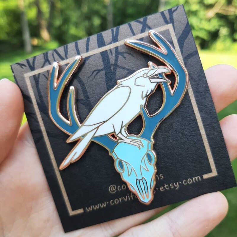 Raven Enamel Pin - Etsy