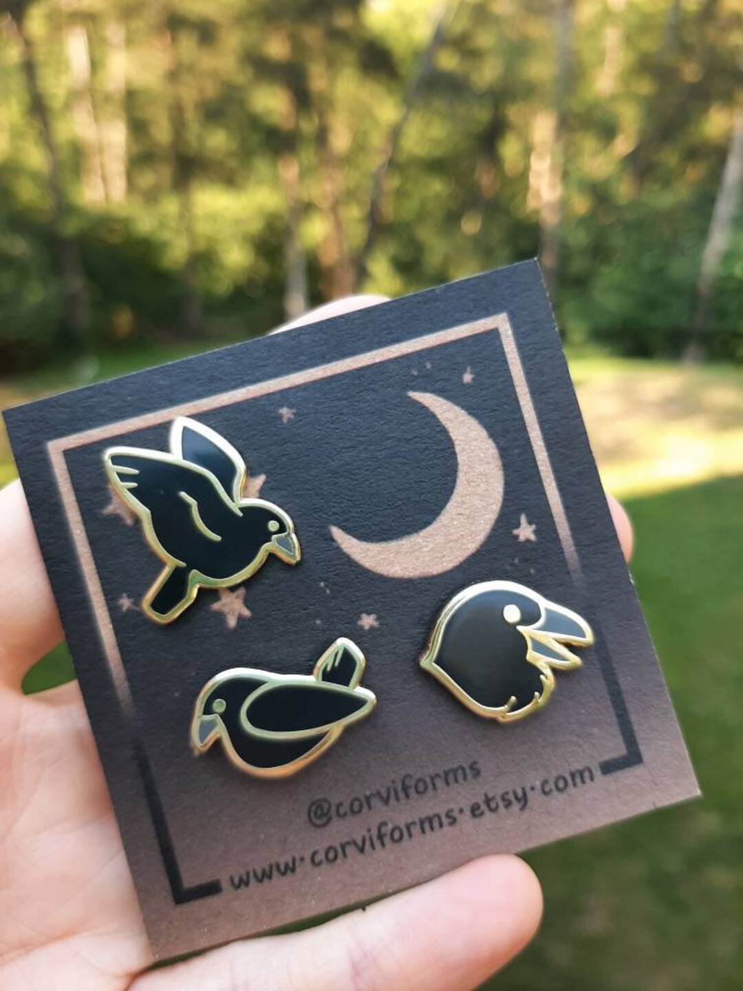 Crow Minipin Set of 3 - Black - Etsy