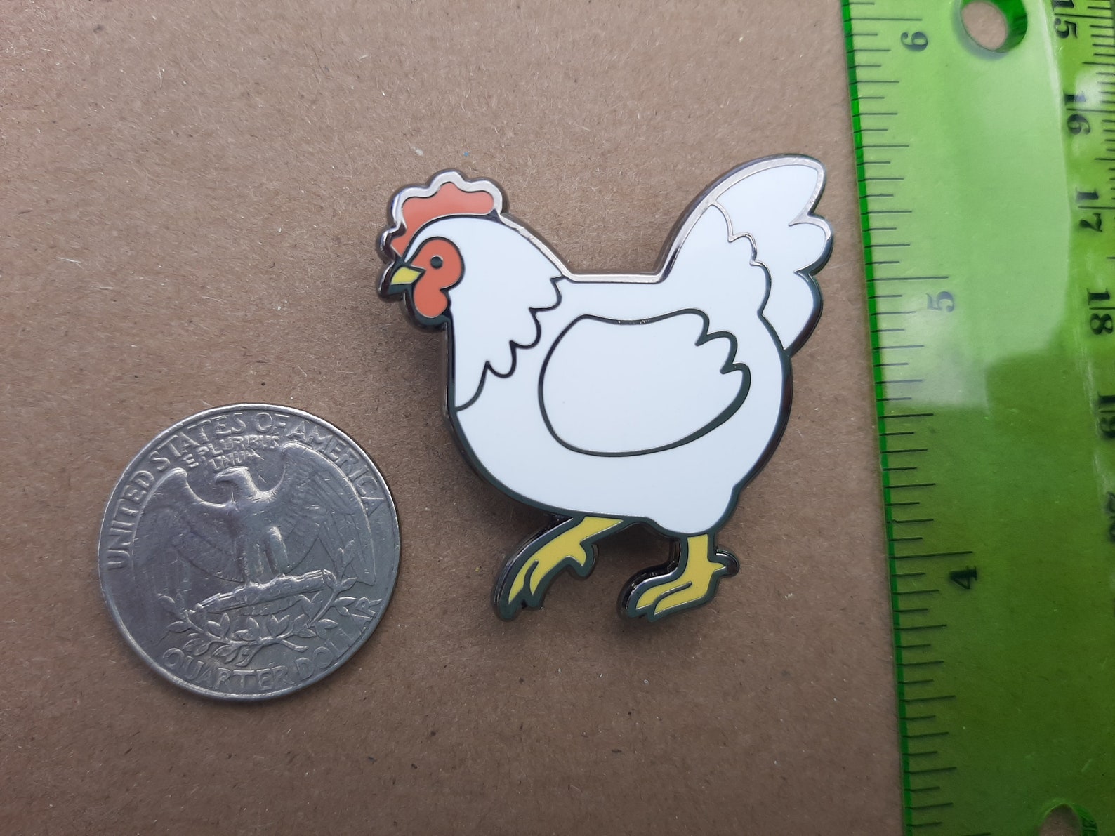 Chicken Hen White Bird Hard Enamel Pin - Etsy