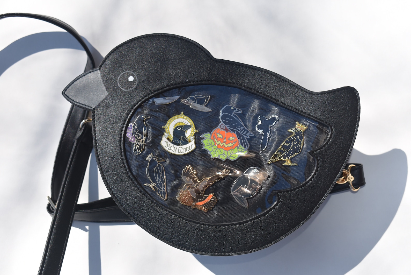 Crow Ita Bag Black Crossbody Purse | Etsy