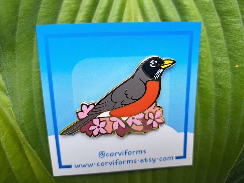 Robin X Redbud Enamel Pin Songbird - Etsy