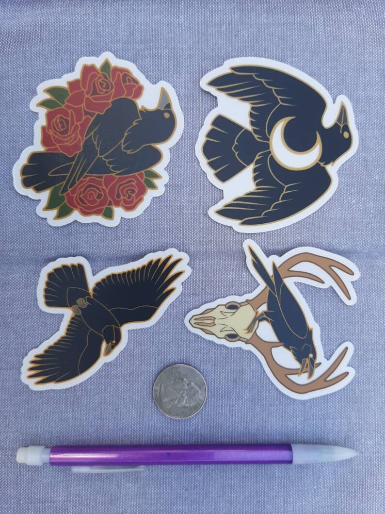 Crow & Raven Stickers Black Variants - Etsy