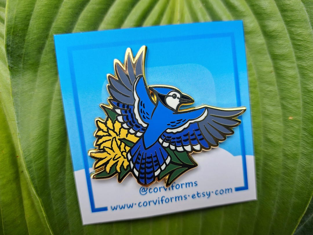 Blue Jay X Goldenrod Enamel Pin - Etsy
