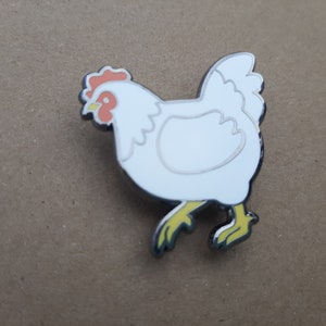 Chicken Hen White Bird Hard Enamel Pin - Etsy