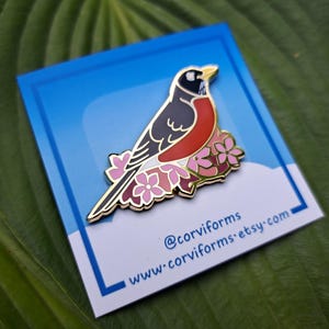 Robin X Redbud Enamel Pin Songbird - Etsy