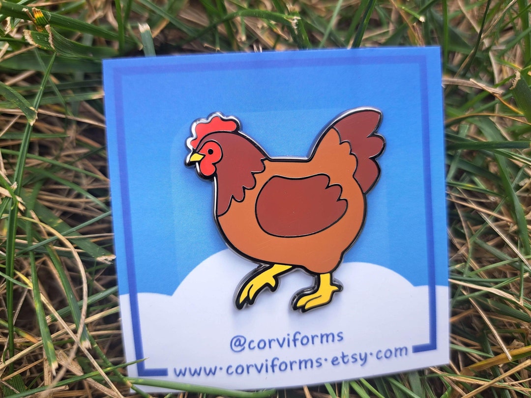 Chicken Hen Brown Bird Hard Enamel Pin - Etsy