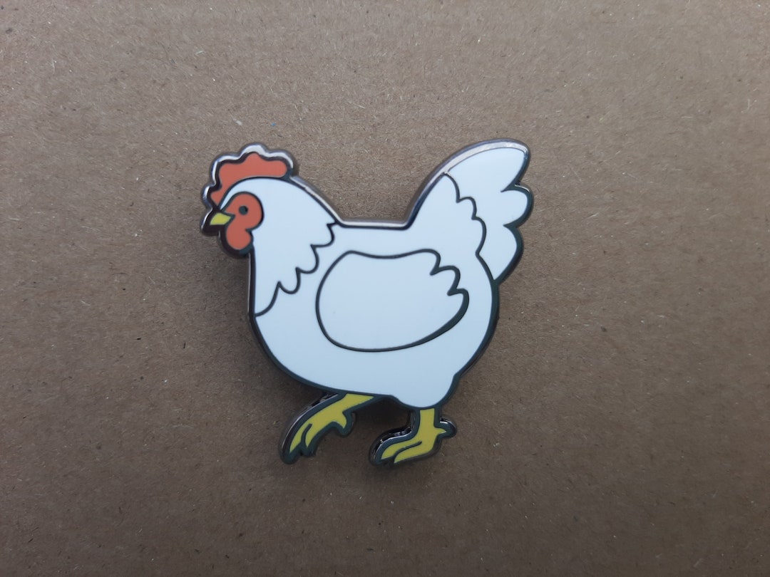 Chicken Hen White Bird Hard Enamel Pin - Etsy