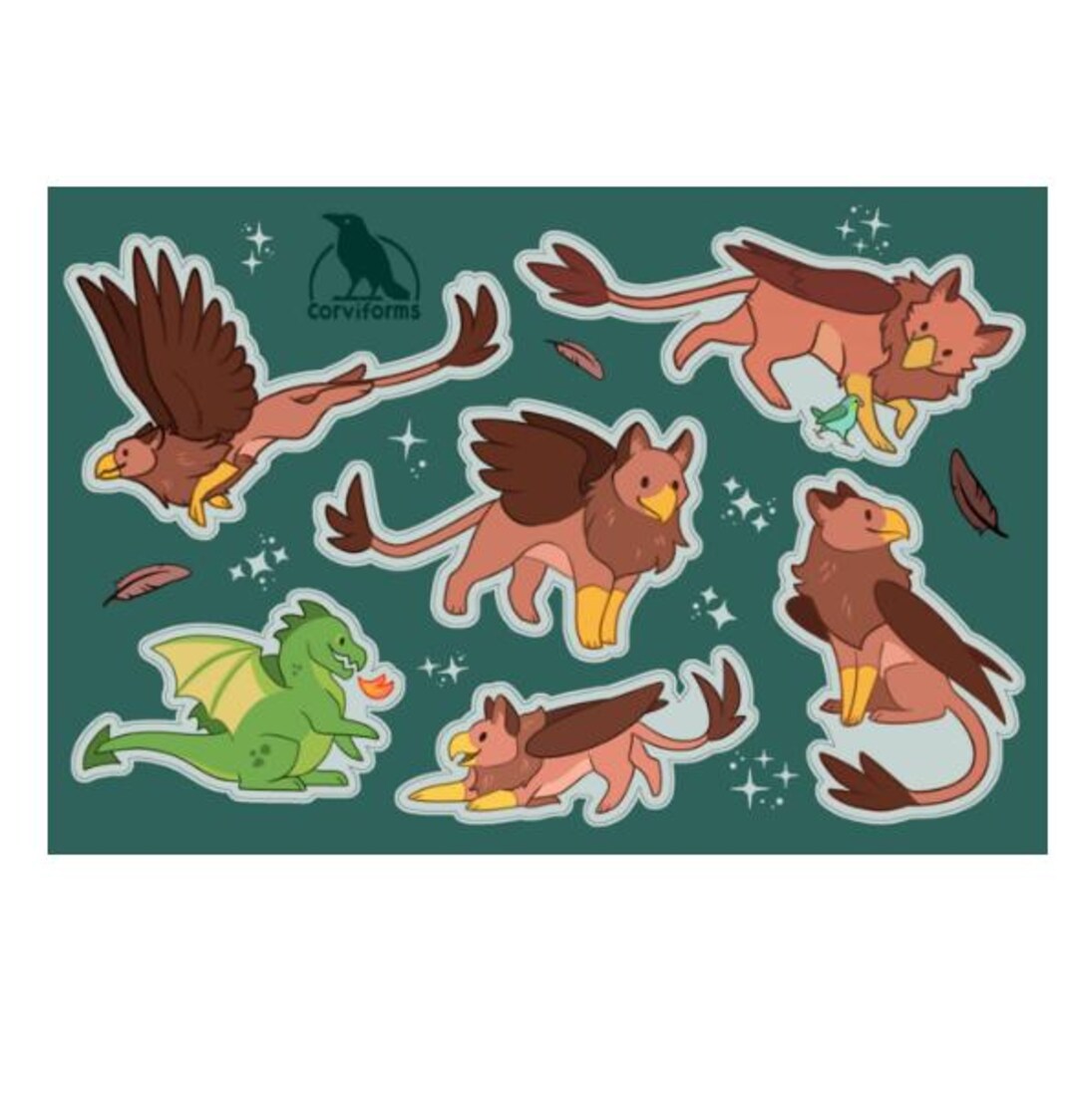 Gryphon Sticker Sheet 4x6 Vinyl - Etsy