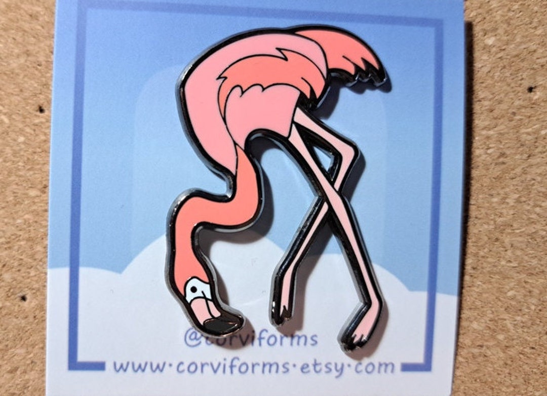 Flamingo Bird Hard Enamel Pin - Etsy