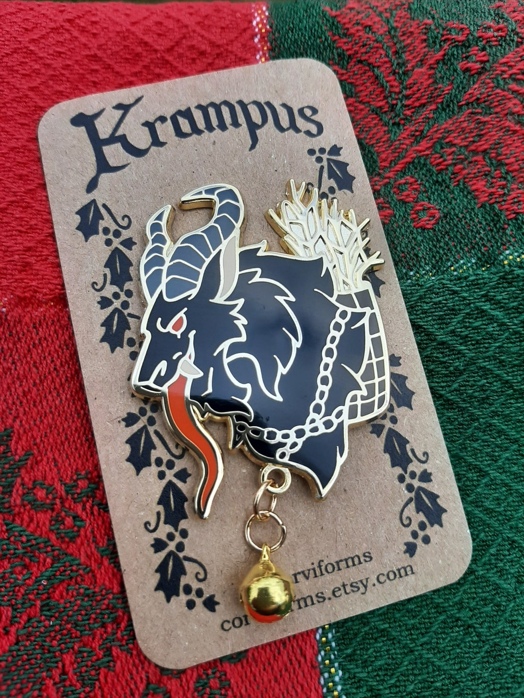 Krampus Jingle Bell Hard Enamel Pin Christmas Holiday Krampusnacht - Etsy
