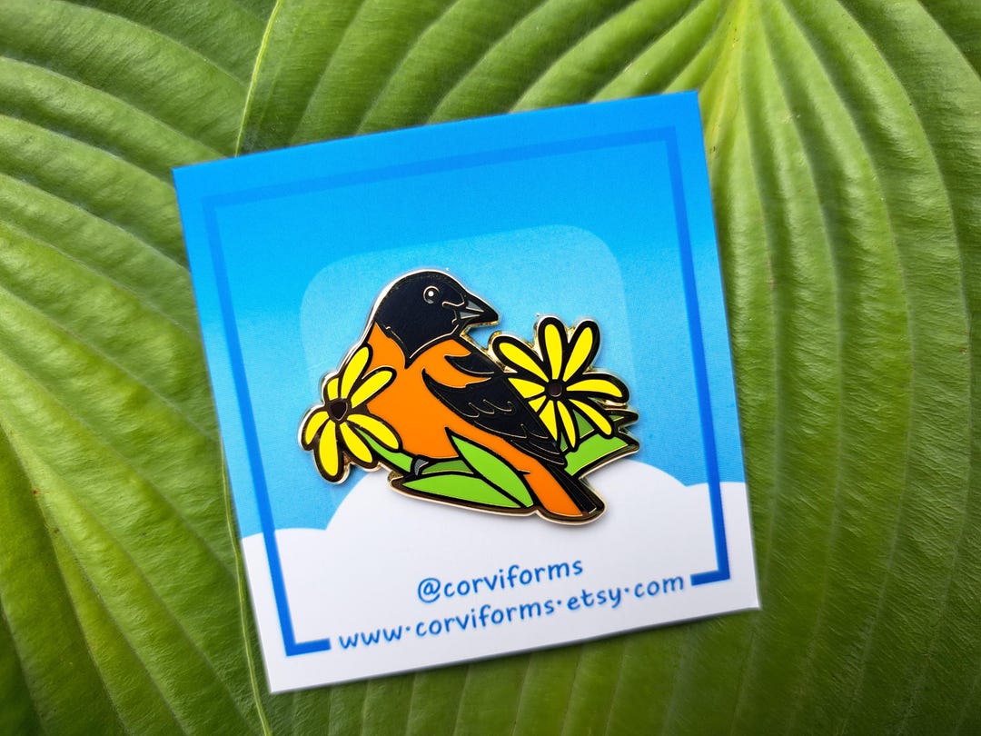 Baltimore Oriole X Black Eyed Susan Pin Maryland - Etsy