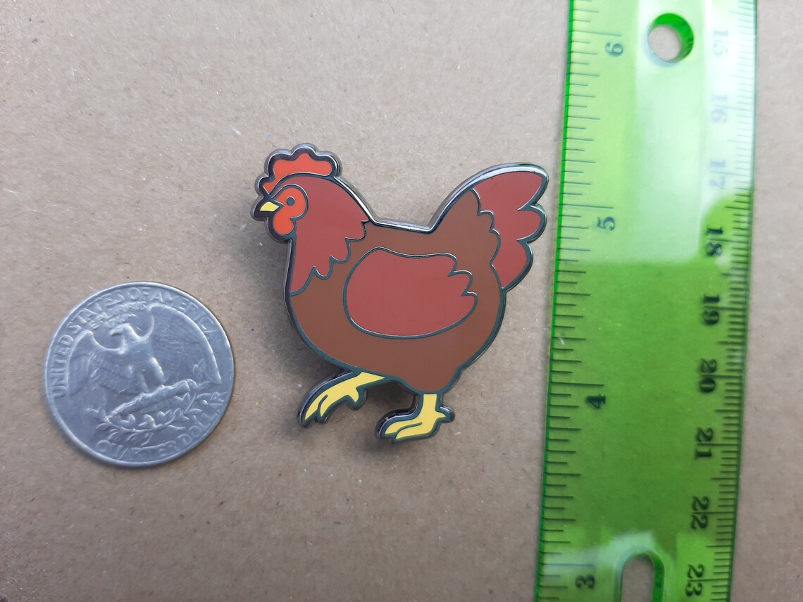 Chicken Hen Brown Bird Hard Enamel Pin - Etsy