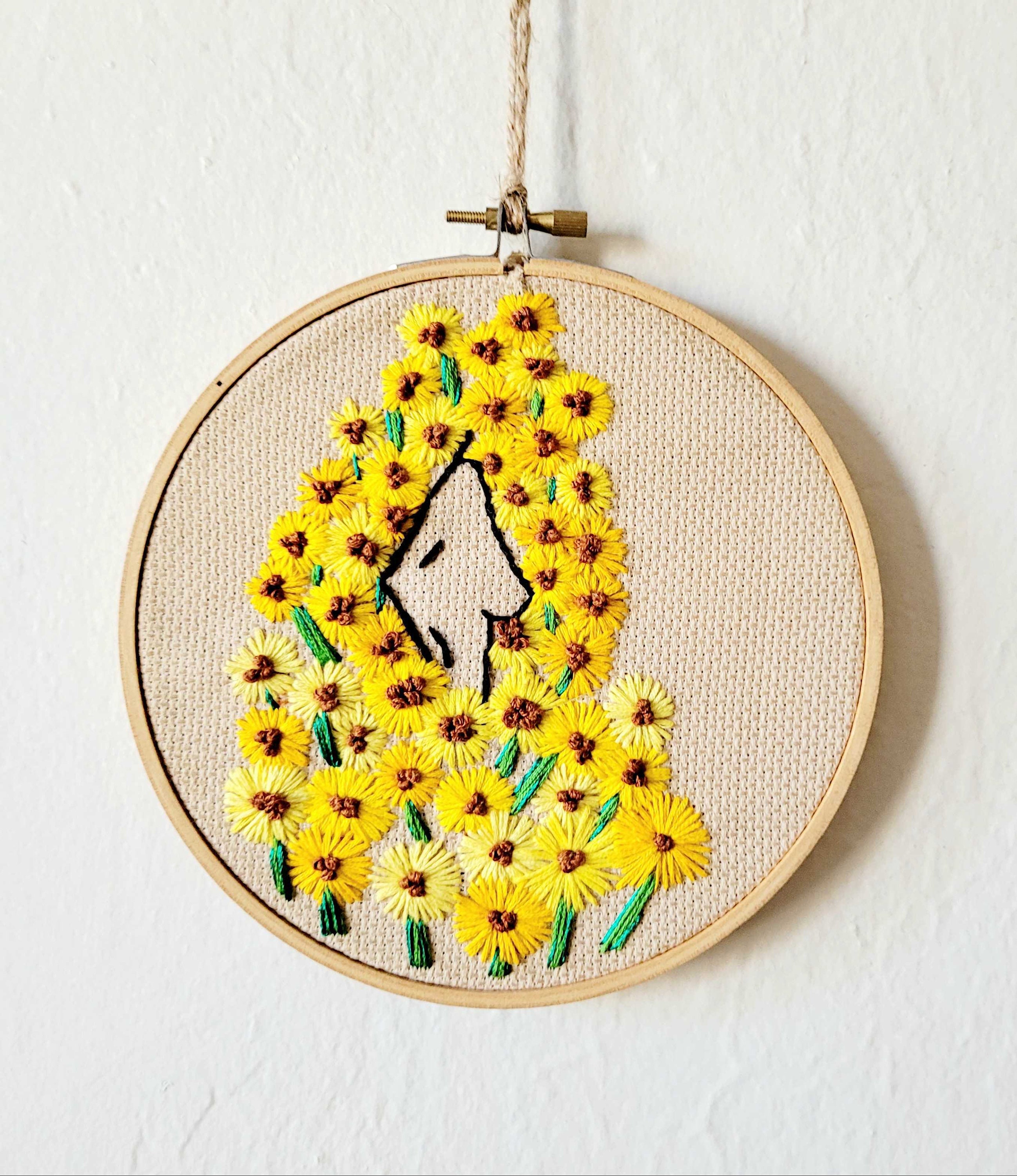 Sunflower Figure Embroidery - Etsy