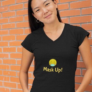 Mask up Social Distance Protect Yourself Unisex Short Sleeve V-neck T ...