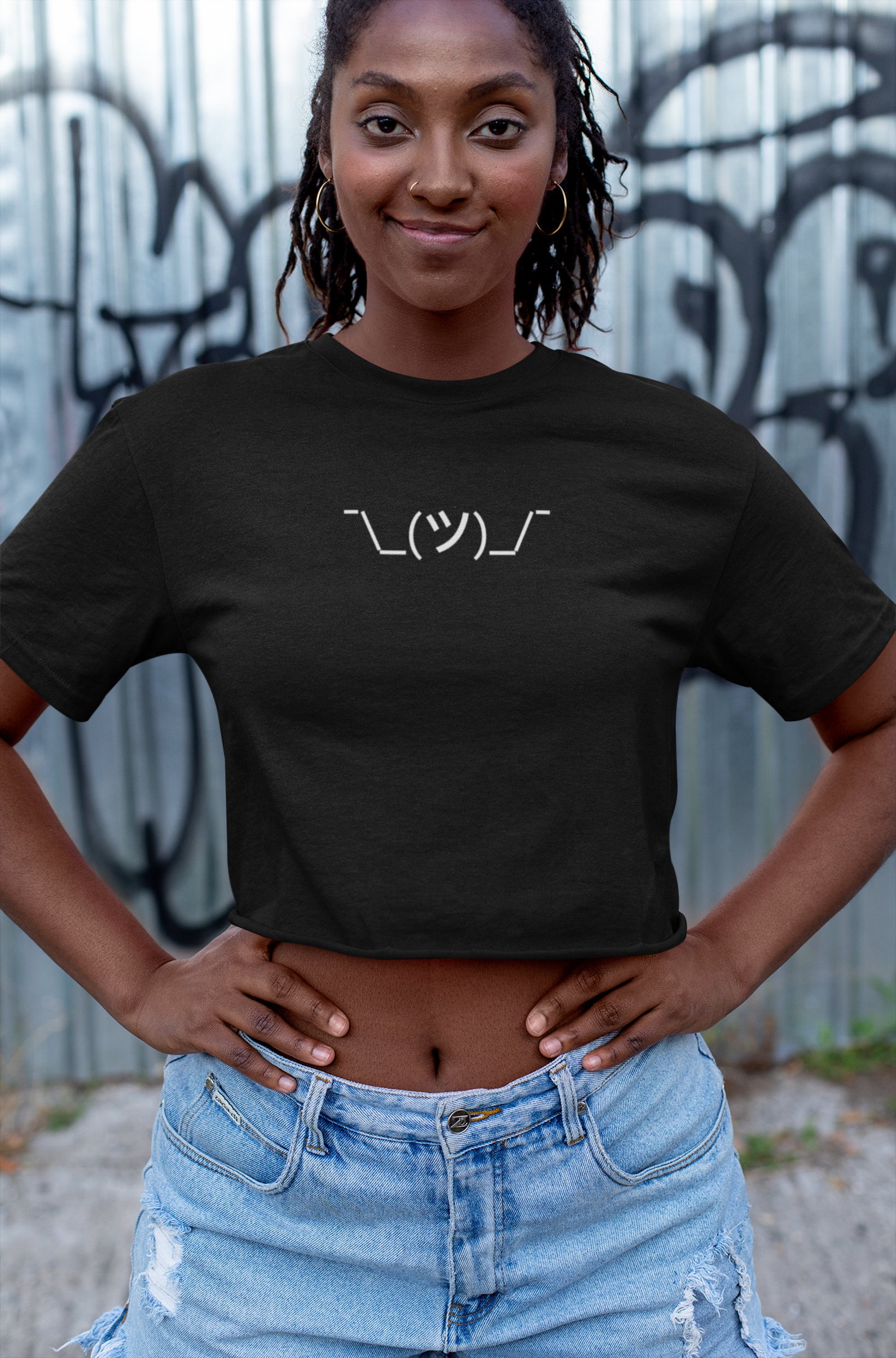 Funny Shrug Keyboard Emoji Women’s Crop Top Tee - Etsy