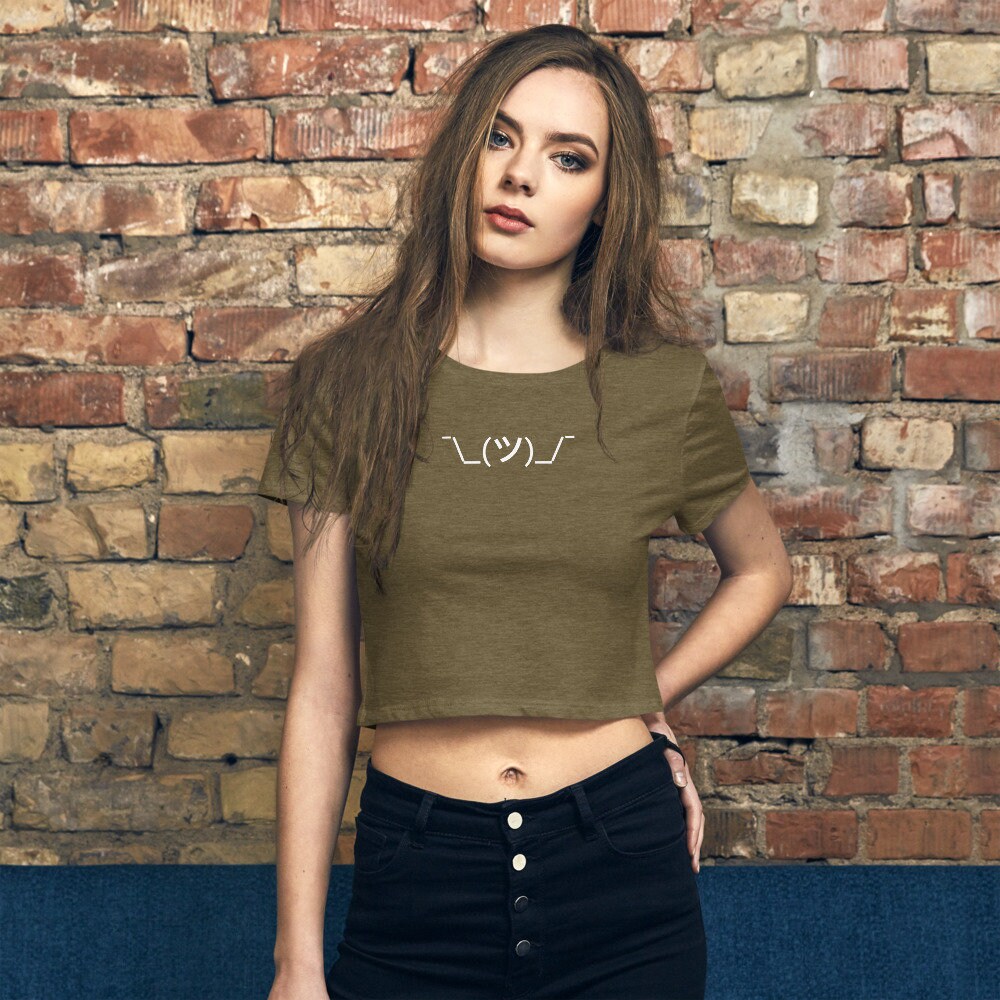 Funny Shrug Keyboard Emoji Women’s Crop Top Tee - Etsy