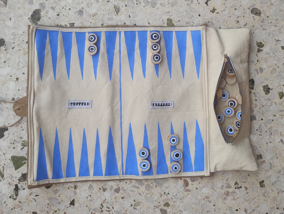Evil Eye Roll Backgammon, Greek Tavli - Etsy