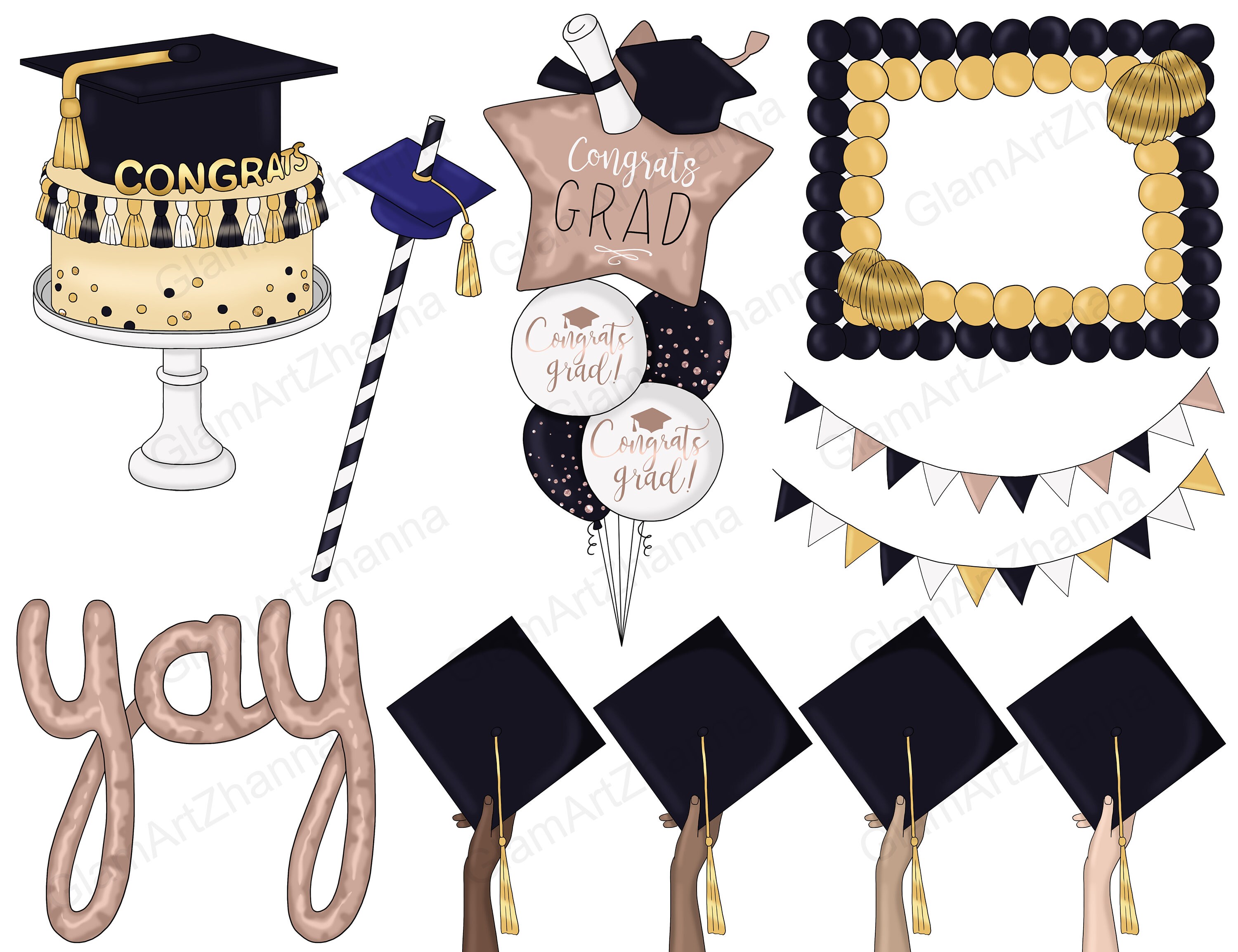 Graduating Students Clip Art Graduation Clipart Graduating | Etsy