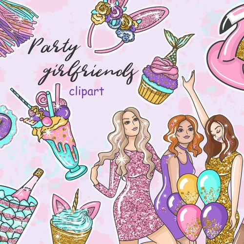 Birthday Girl Clipart Birthday Party Clip Art Party | Etsy