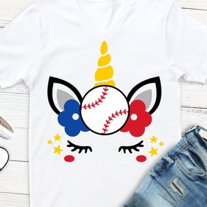 Unicorn Svg, Baseball Unicorn Svg, Unicorn Face Baseball Svg, Girl ...