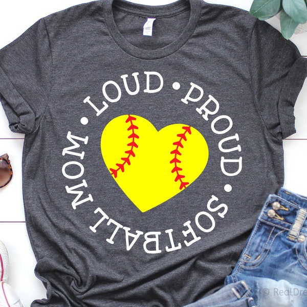 Loud Proud Softball Mom Svg Etsy