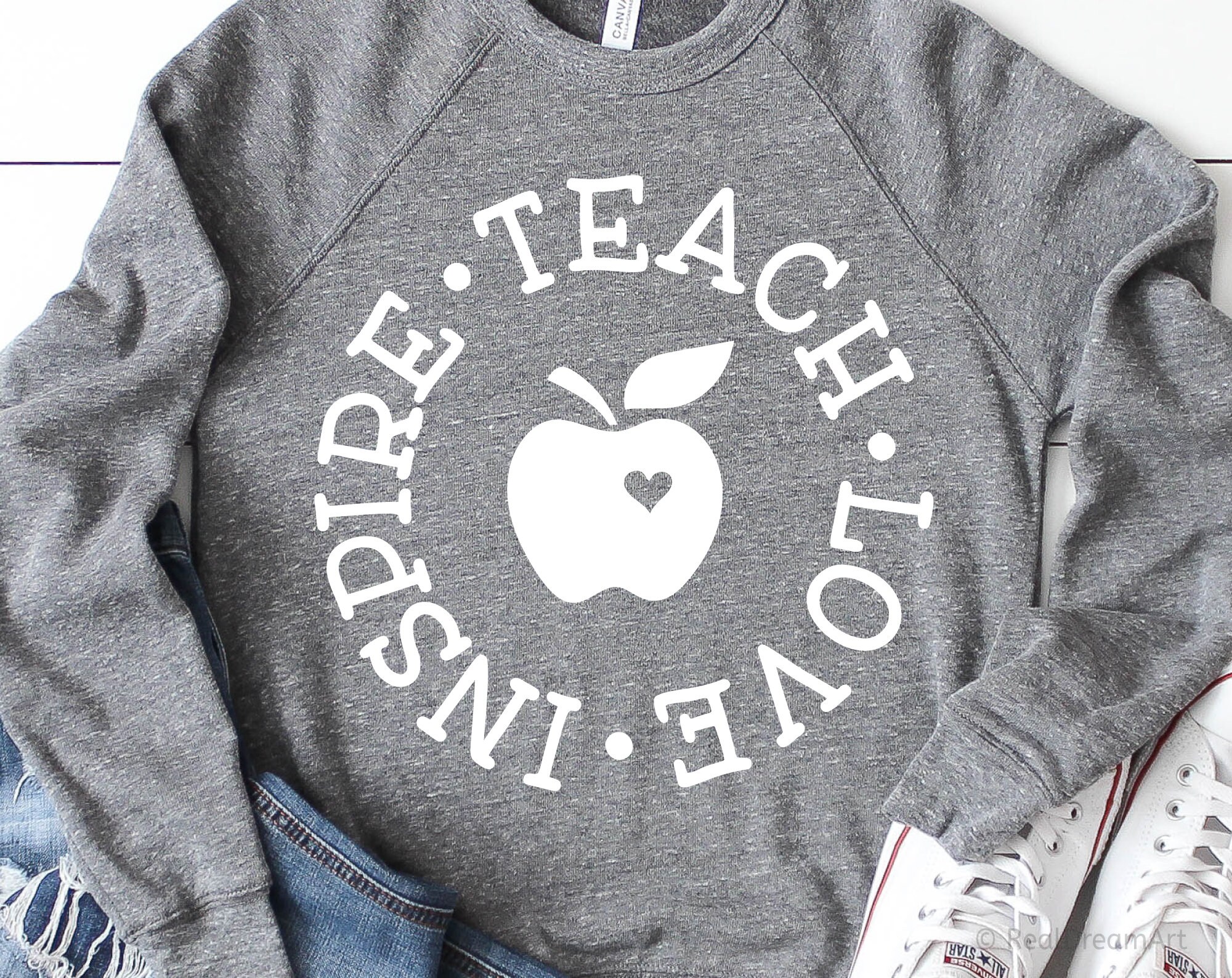 Teacher Valentine’s Day Svg, Teach Love Inspire Svg, Hugs & Kisses Svg ...