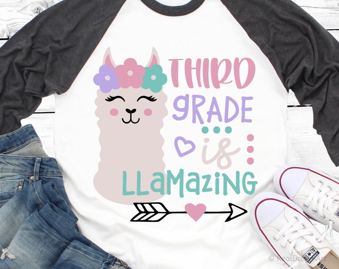Third Grade Llama Svg, 3rd Grade Svg, Girl Third Grade, Back to School ...