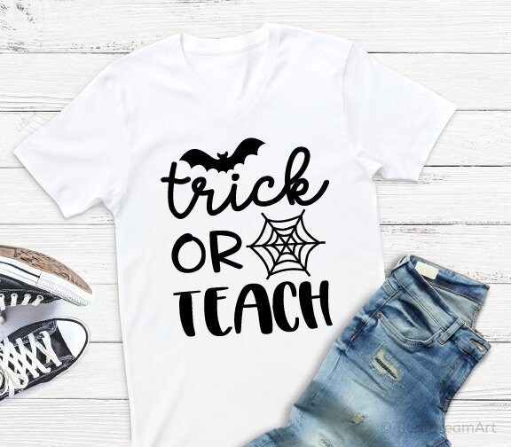 Trick or Teach Svg Halloween Teacher Svg Trick or Treat Svg | Etsy