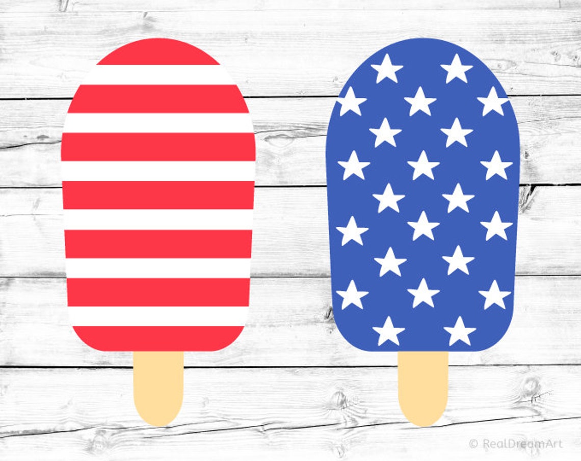 4th of July Svg Ice Pop Svg Bundle US Flag Ice Cream Svg | Etsy
