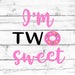 I’m Two Sweet Svg Second 2nd Birthday Girl Svg File Silhouette Cricut ...