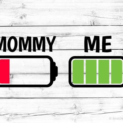 Mommy and Me Svg Battery Low Svg Mommy & Baby Matching Family | Etsy