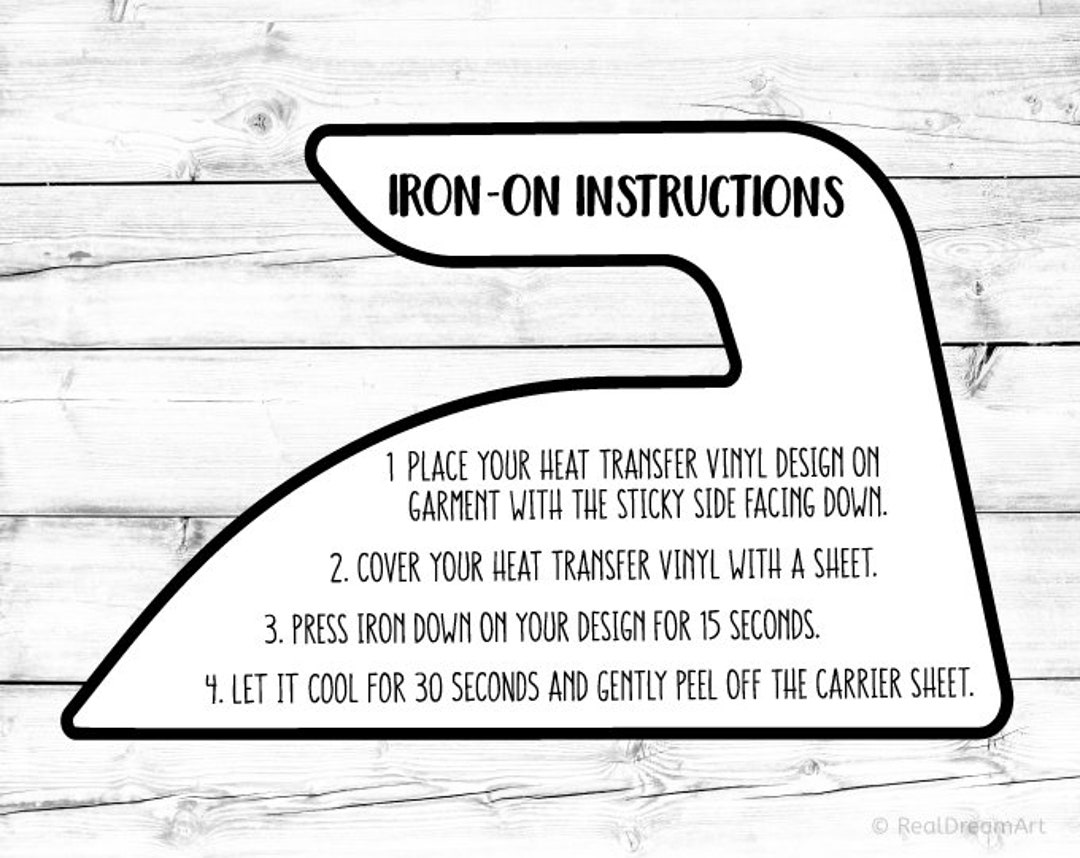 Iron-on Instructions Svg Iron-on Heat Transfer Vinyl Svg Iron-on HTV ...