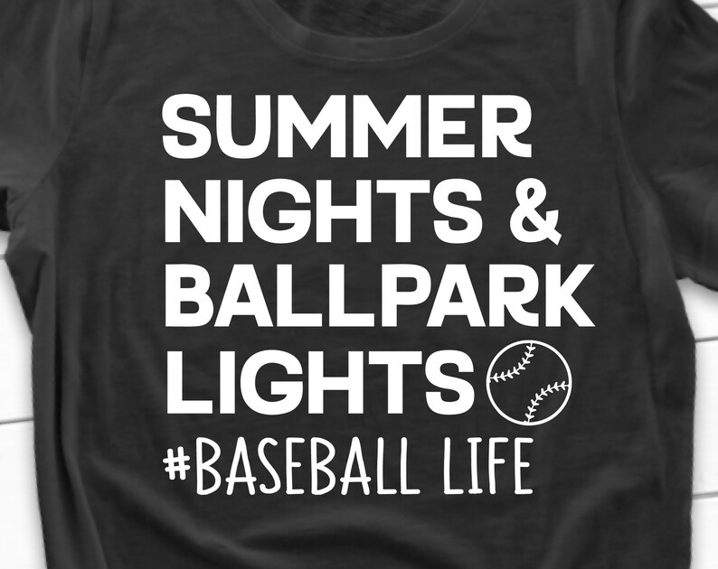 Summer Nights and Ballpark Lights Svg Baseball Svg Baseball - Etsy