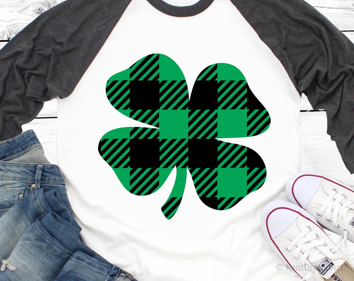 Buffalo Plaid Shamrock Svg St Patricks Day Svg Green Buffalo | Etsy